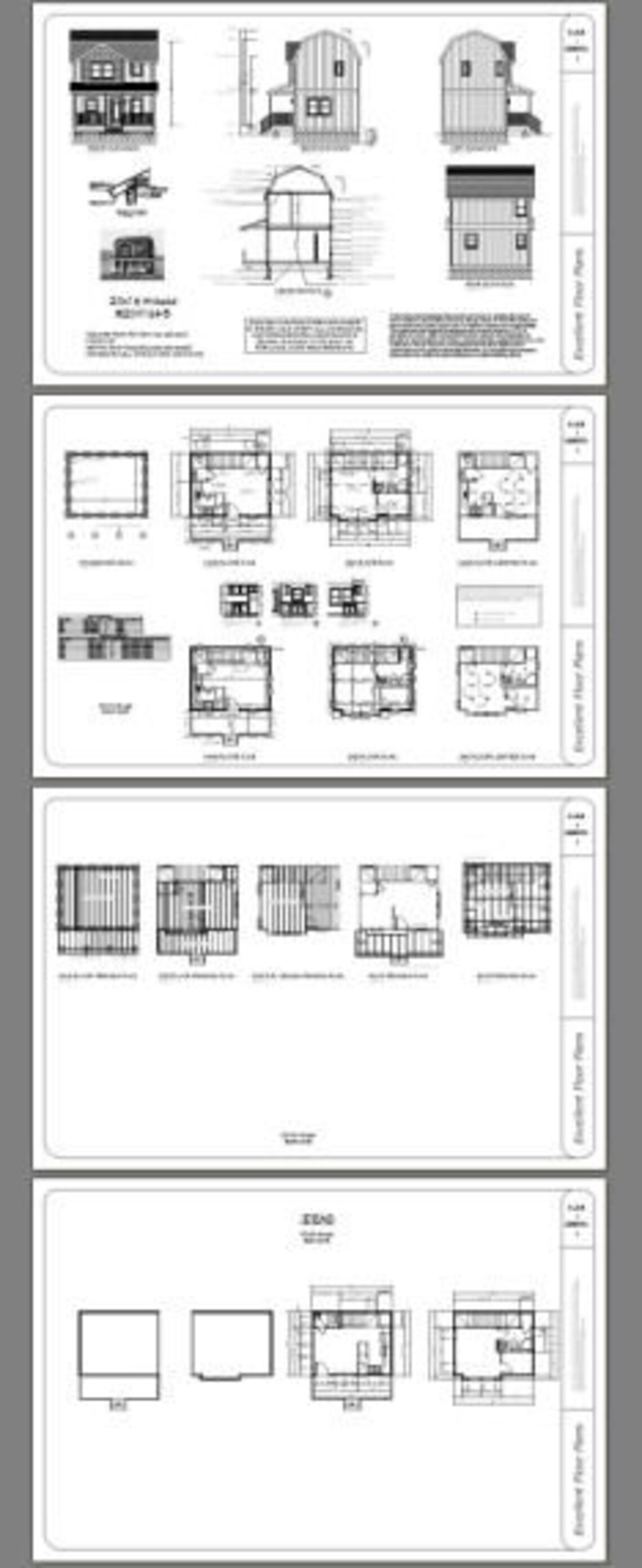 20x16 House 1-bedroom 1.5-bath 537 Sq Ft PDF Floor Plan Instant ...