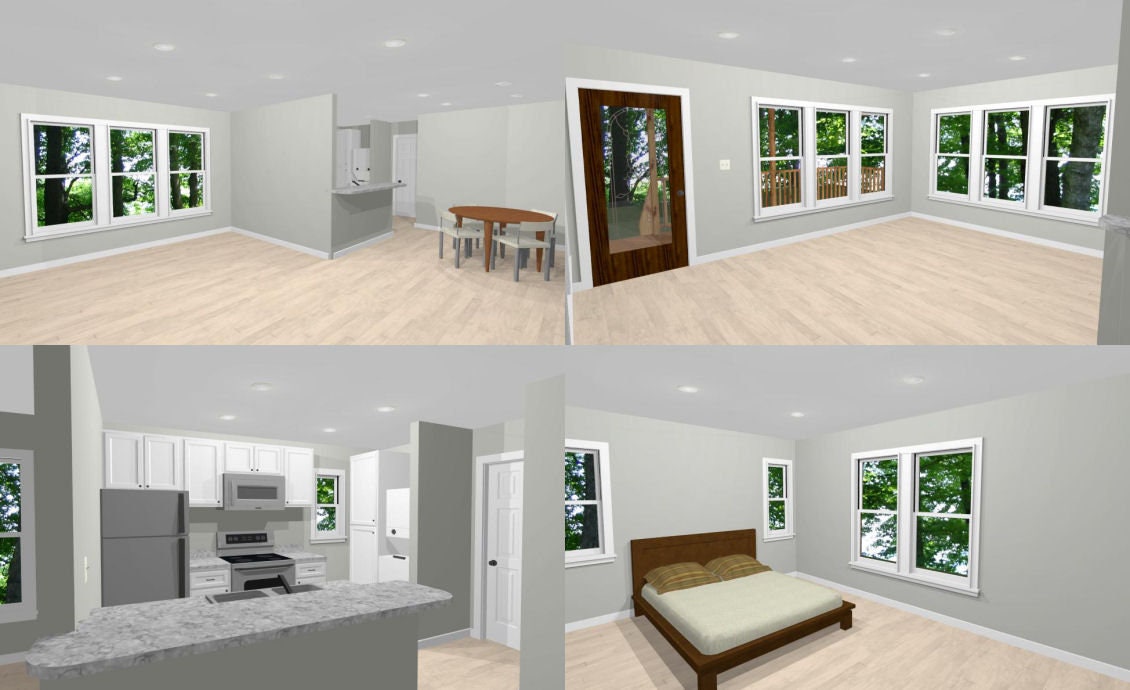 18x40 House -- 1-bedroom 1-bath -- 720 Sq Ft -- PDF Floor Plan ...