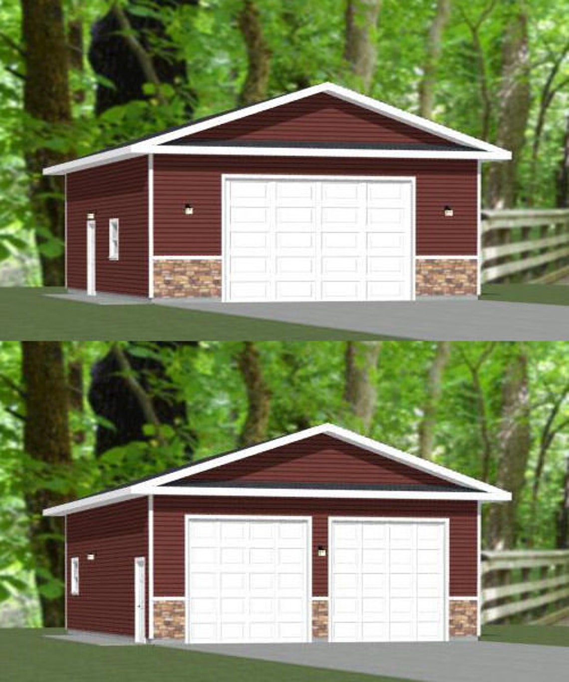 28x36 2-car Garage -- 1,008 Sq Ft -- PDF Floor Plan -- Instant Download ...