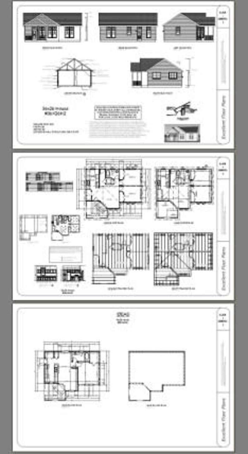36x26 House 2-bedroom 1-bath 820 Sq Ft PDF Floor Plan - Etsy
