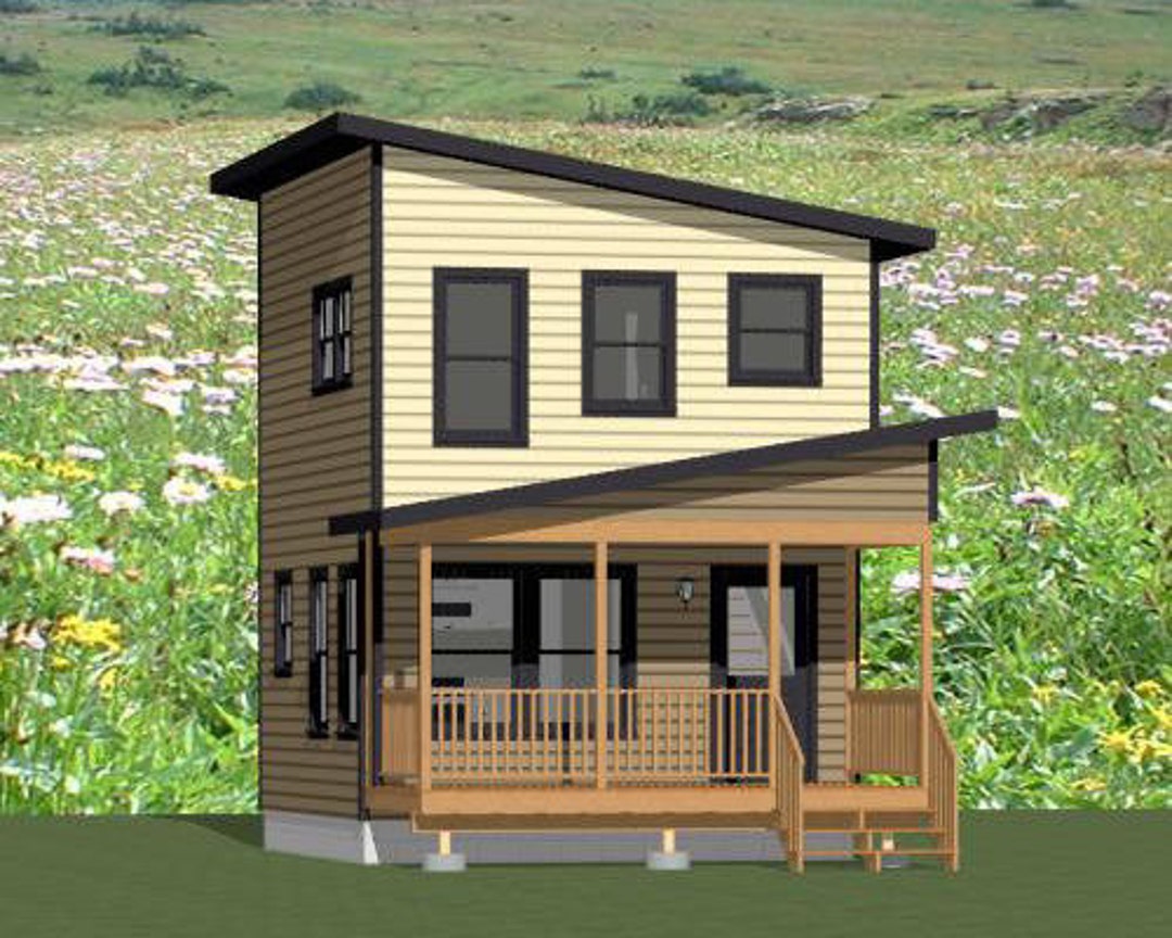 16x16 House -- 1-bedroom 1.5-bath -- 478 Sq Ft -- PDF Floor Plan ...