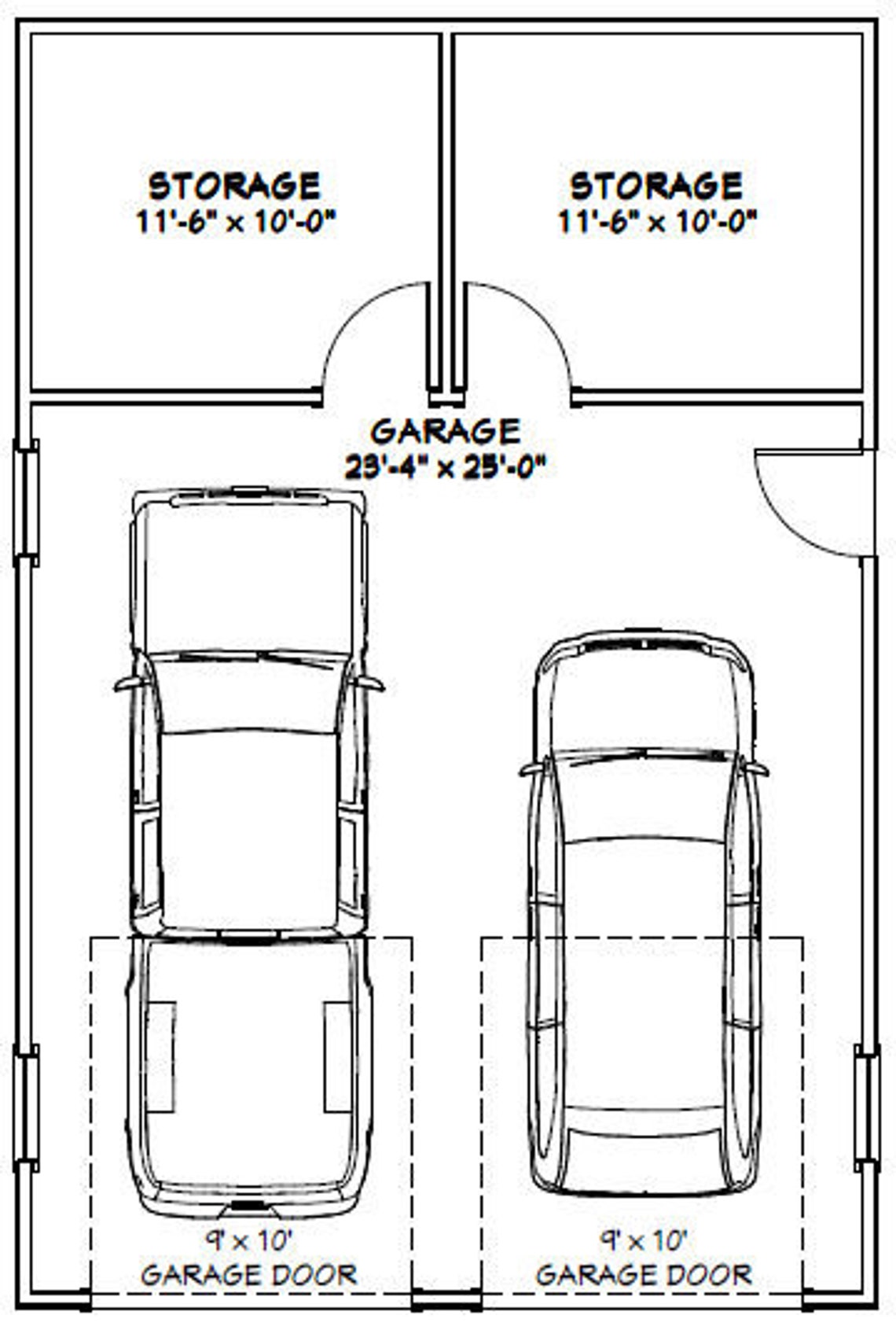 24x36 2-car Garage -- 864 Sq Ft -- PDF Floor Plan -- Instant Download ...