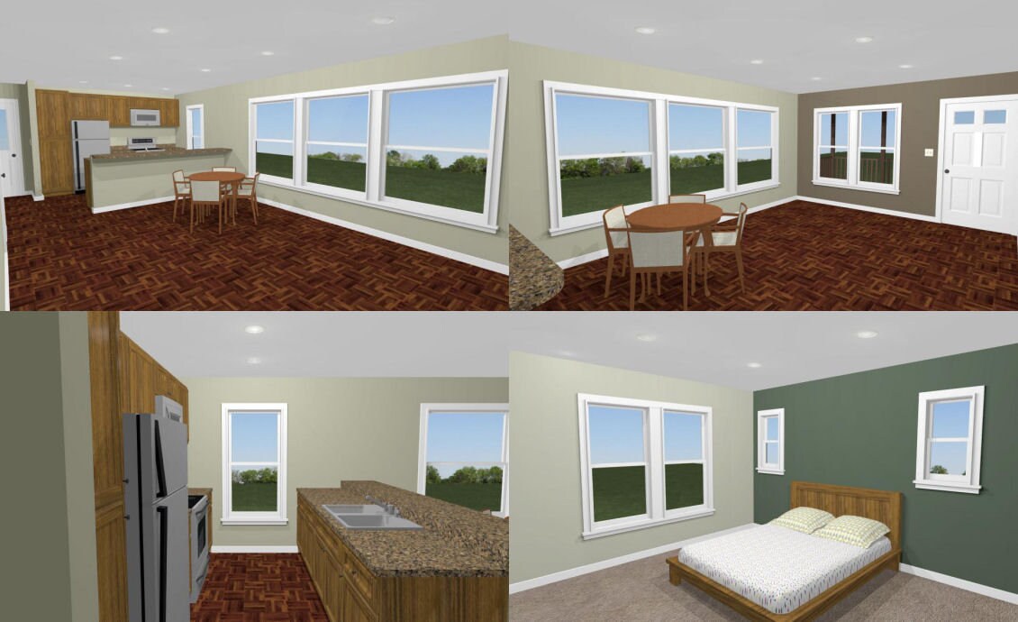 32x28 House -- 1-bedroom 1-bath -- 824 Sq Ft -- PDF Floor Plan ...