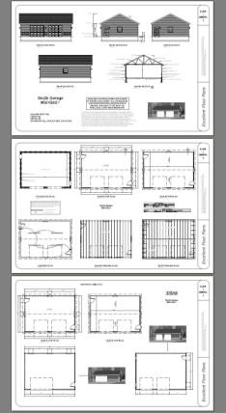 36x26 2-car Garage -- 936 Sq Ft -- PDF Floor Plan -- Instant Download ...