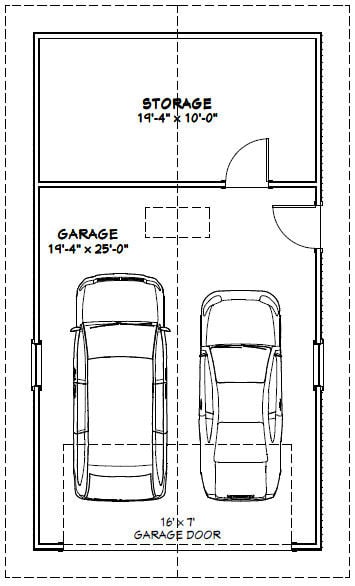 20x36 2-car Garages 720 Sq Ft 8ft Walls PDF Floor Plan Instant Download ...