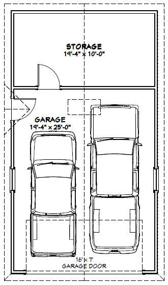 20x36 2-car Garages 1,128 Sq Ft PDF Floor Plan Instant Download Models ...