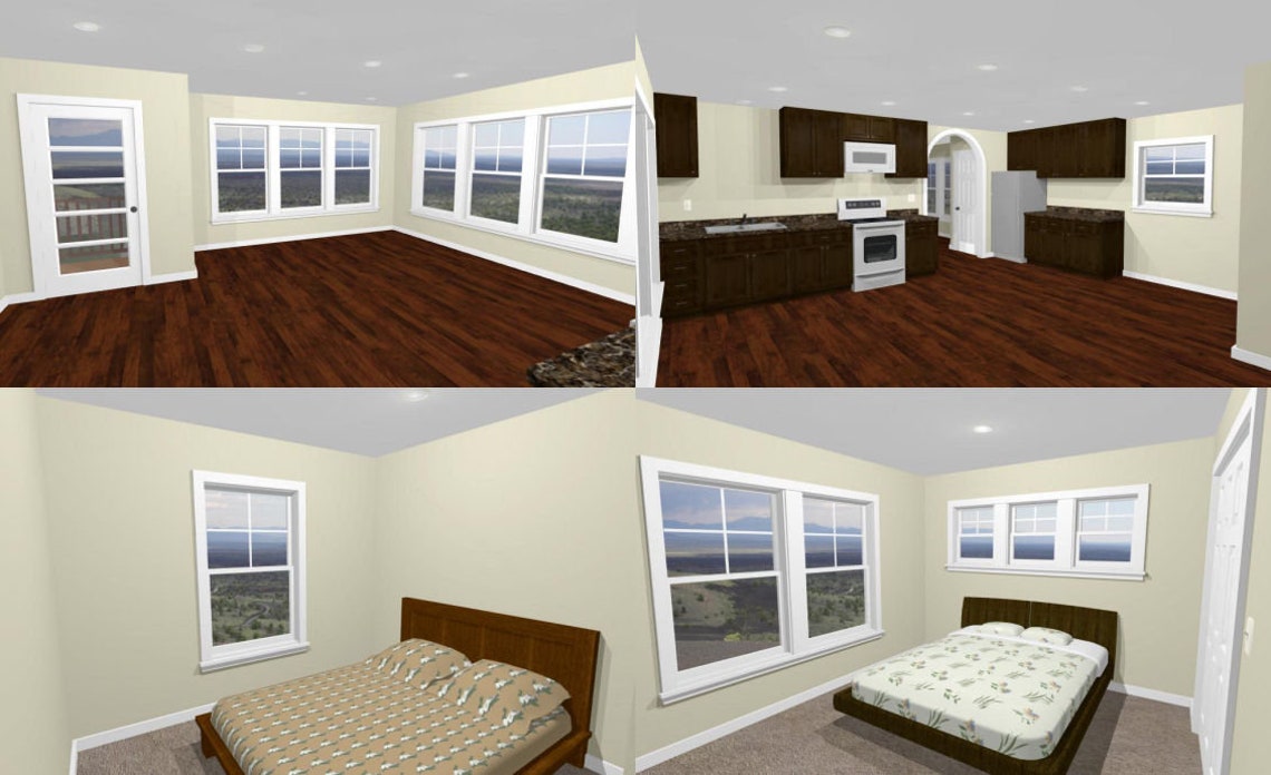 20x42 House 2 Bedroom 1.5 Bath 1153 Sq Ft PDF Floor | Etsy