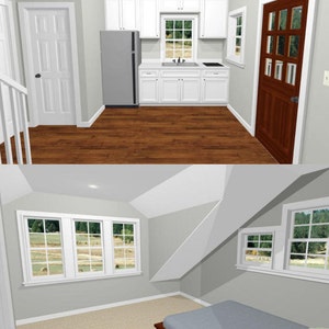 16x16 House -- 1-bedroom 1.5-bath -- 492 Sq Ft -- PDF Floor Plan ...