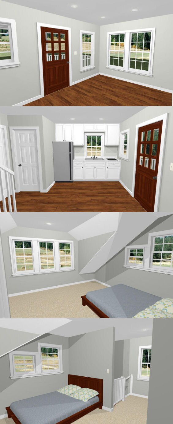16x16 House 1-bedroom 1.5-bath 492 Sq Ft PDF Floor - Etsy Canada