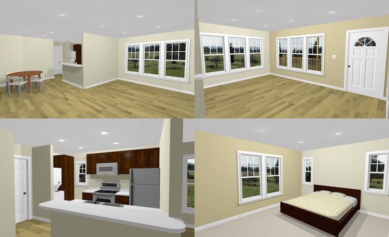 18x40 House -- 1-bedroom 1-bath -- 720 Sq Ft -- PDF Floor Plan ...