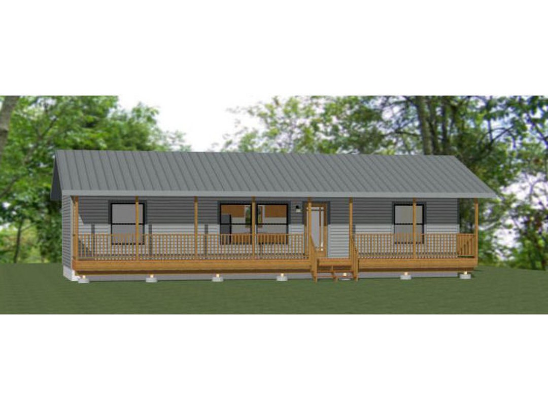 48x16 House -- 2-bedroom 2-bath -- 768 Sq Ft -- PDF Floor Plan ...