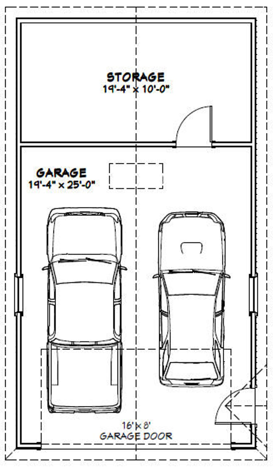 20x36 2-car Garages 1128 Sq Ft 9ft Walls PDF Floor - Etsy