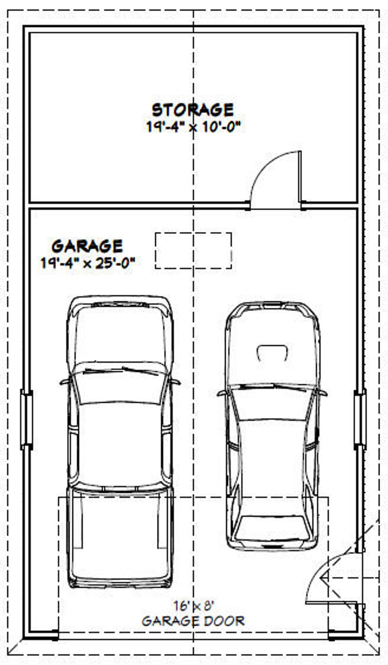 20x36 2-car Garages 1128 Sq Ft 9ft Walls PDF Floor - Etsy