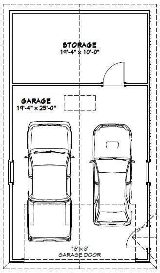 20x36 2-car Garages 1128 Sq Ft 9ft Walls PDF Floor - Etsy