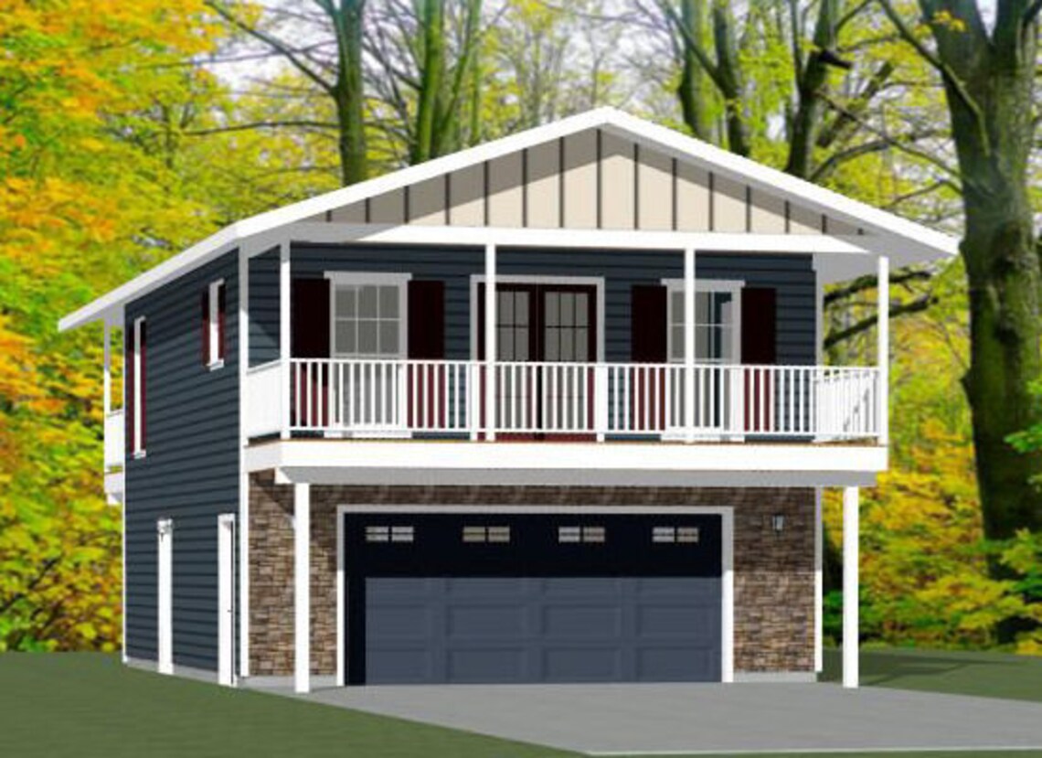 24x32 House -- 1 Bedroom 1.5 Bath -- 830 Sq Ft -- PDF Floor Plan ...