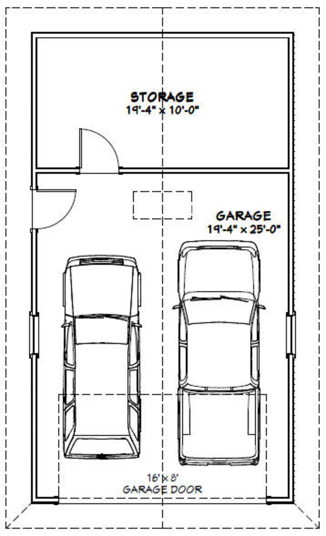 20x36 2-car Garages 720 Sq Ft 9ft Walls PDF Floor Plan Instant Download ...