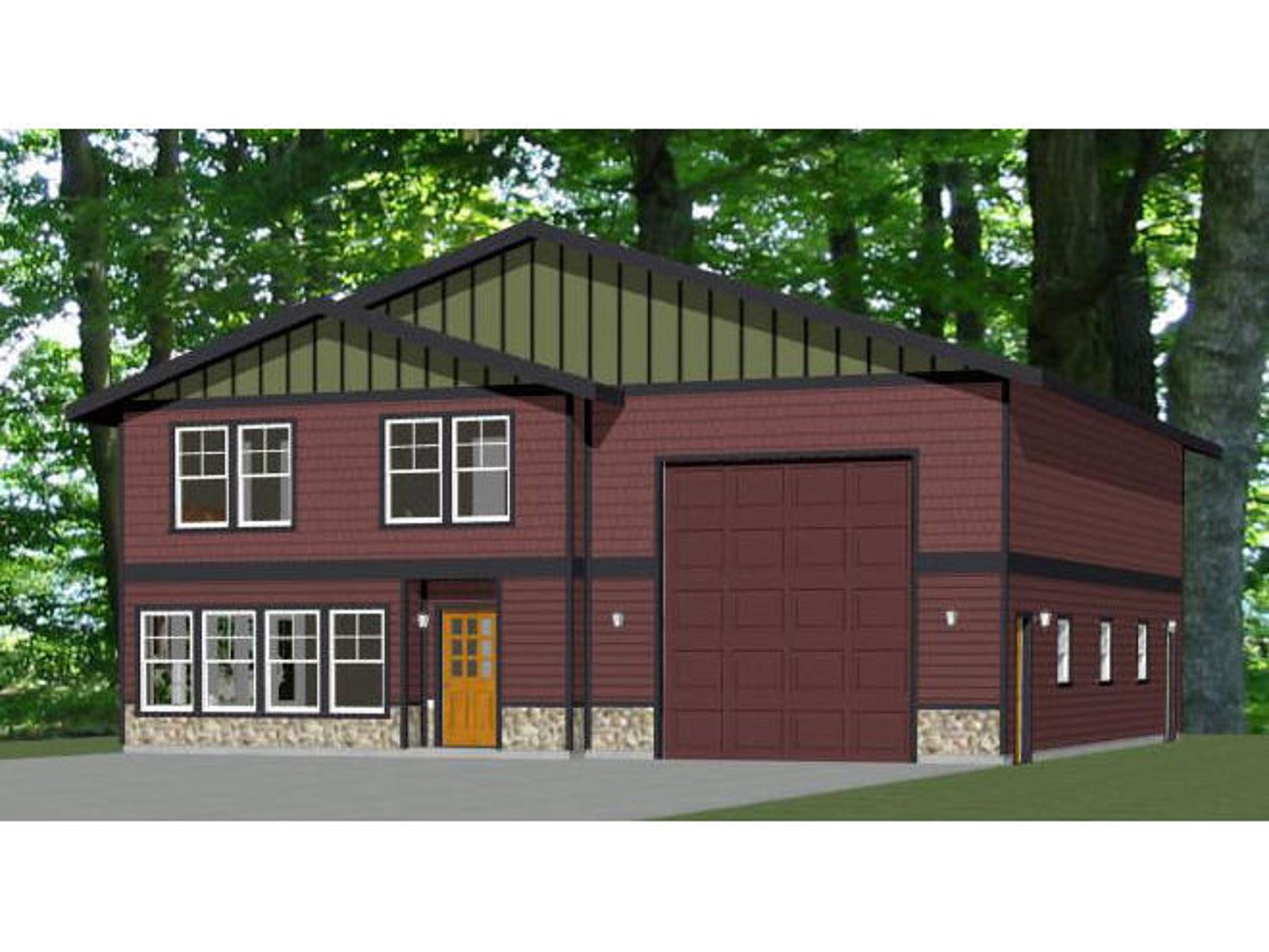 44x48 House 3-bedroom 2.5-bath 2187 Sq Ft PDF Floor - Etsy