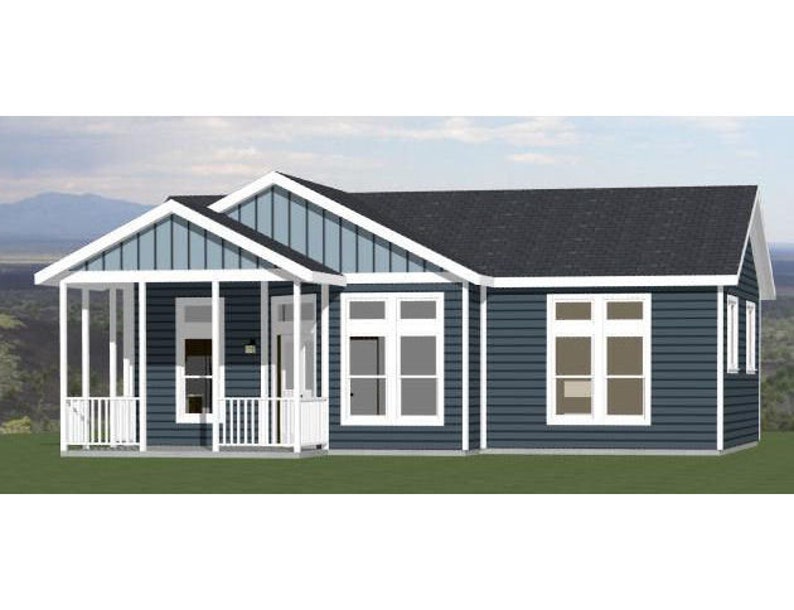 36x26 House 2-bedroom 1-bath 820 Sq Ft PDF Floor Plan Instant Download ...
