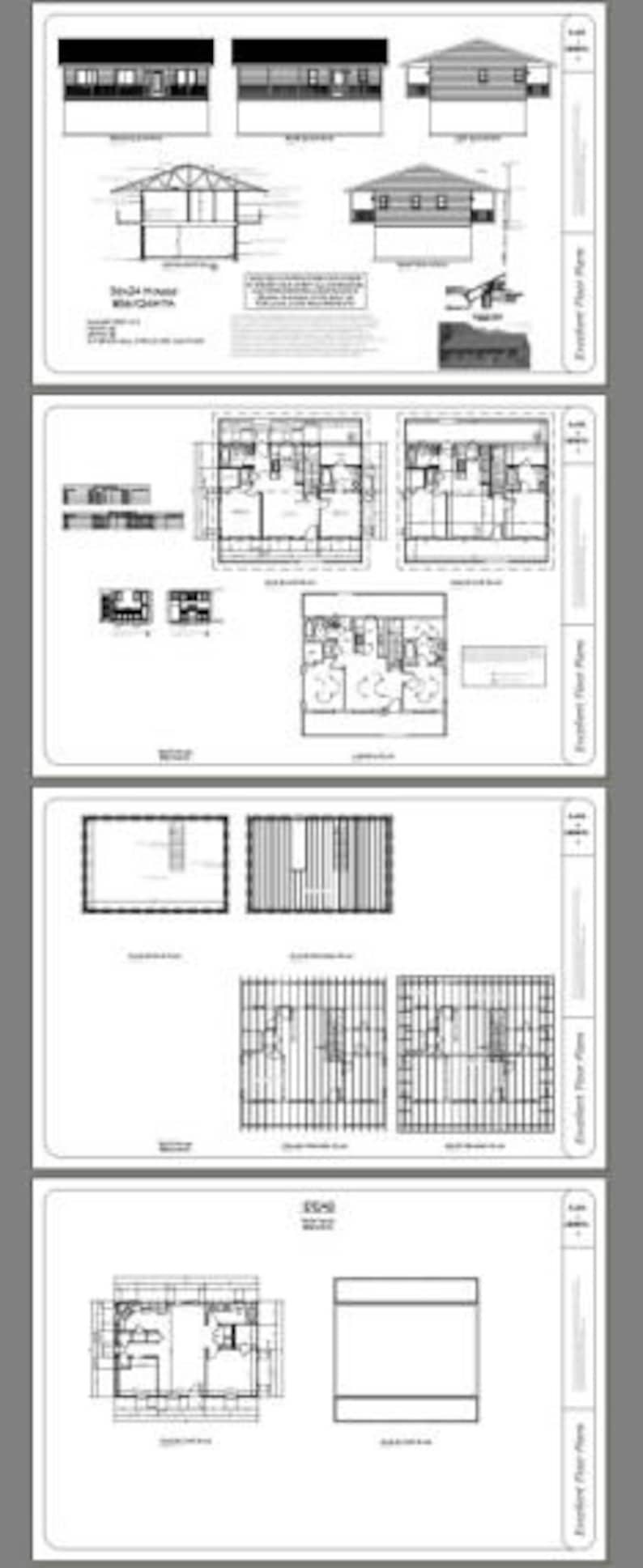 36x24 House -- 2-bedroom 2-bath -- 812 Sq Ft -- PDF Floor Plan ...