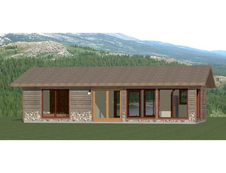 36x20 House -- 1-bedroom 1-bath -- 720 Sq Ft -- PDF Floor Plan ...