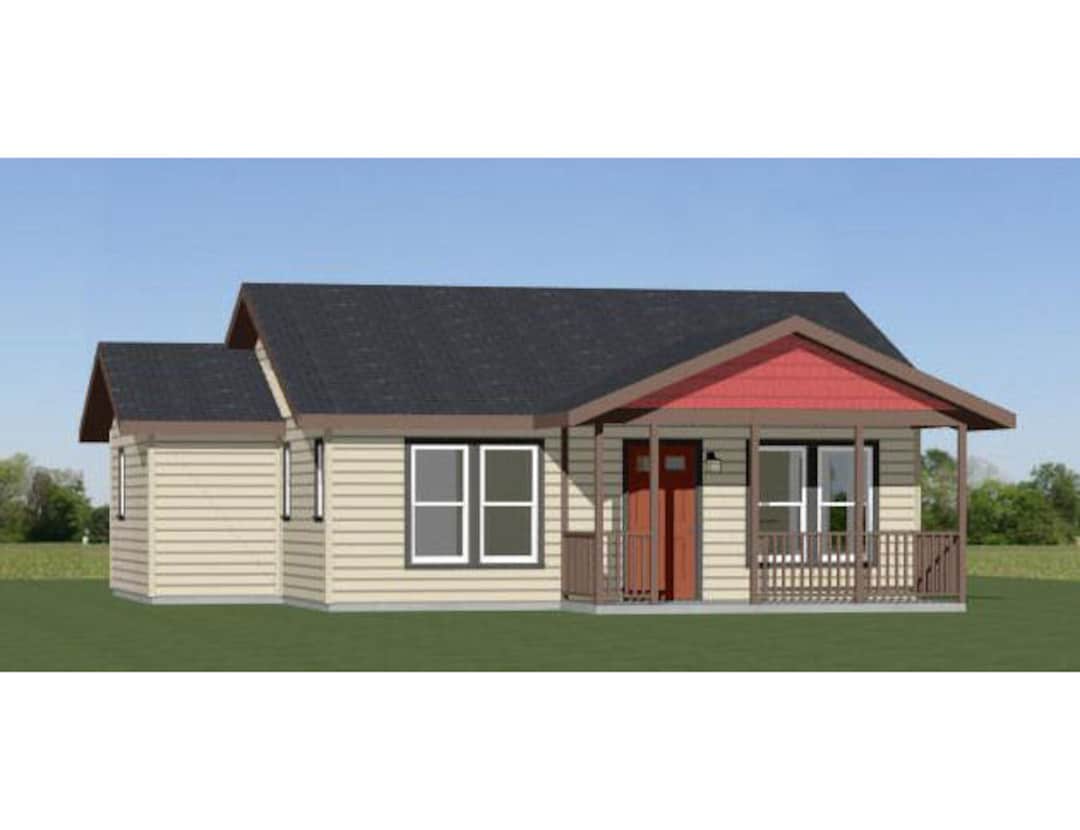 32x28 House -- 1-bedroom 1-bath -- 824 Sq Ft -- PDF Floor Plan ...