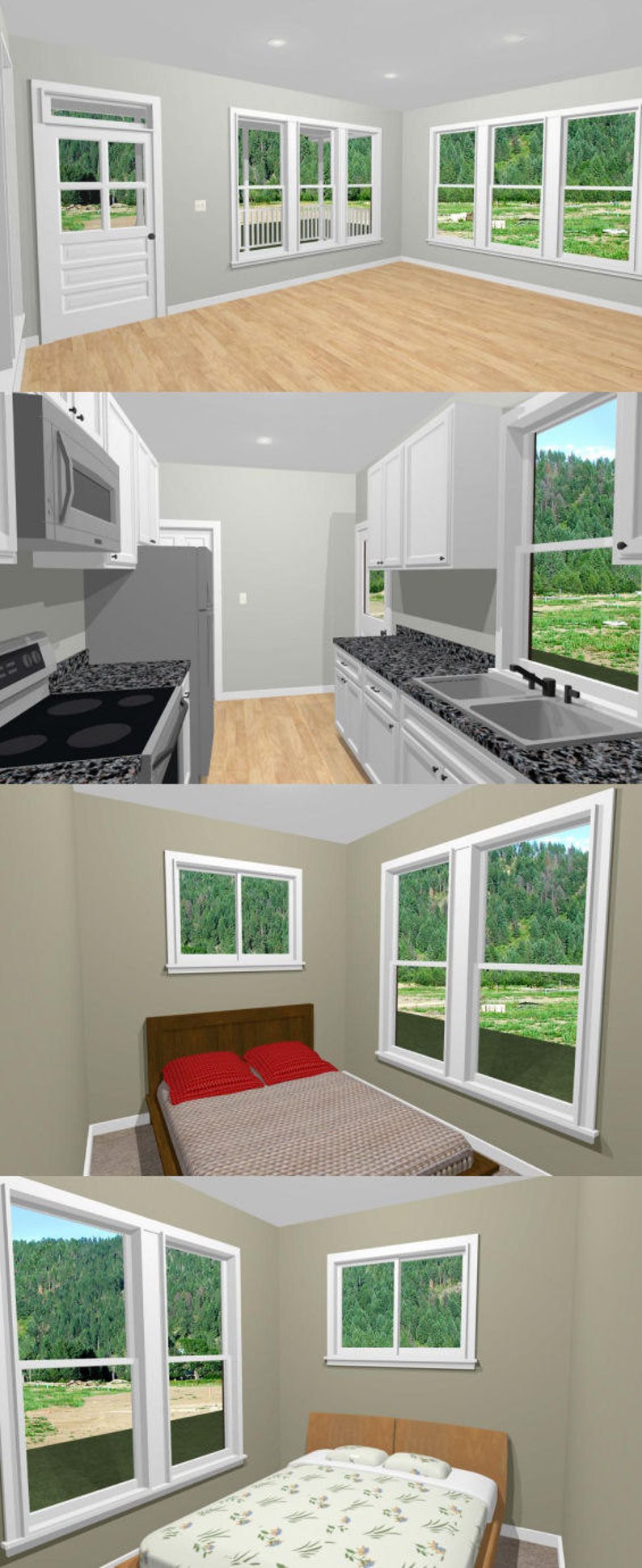 18x40 House -- 2-bedroom 1-bath -- 720 Sq Ft -- PDF Floor Plan ...