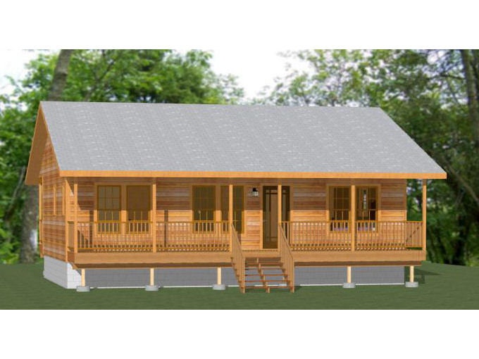 36x24 House -- 2-bedroom 2-bath -- 864 Sq Ft -- PDF Floor Plan ...
