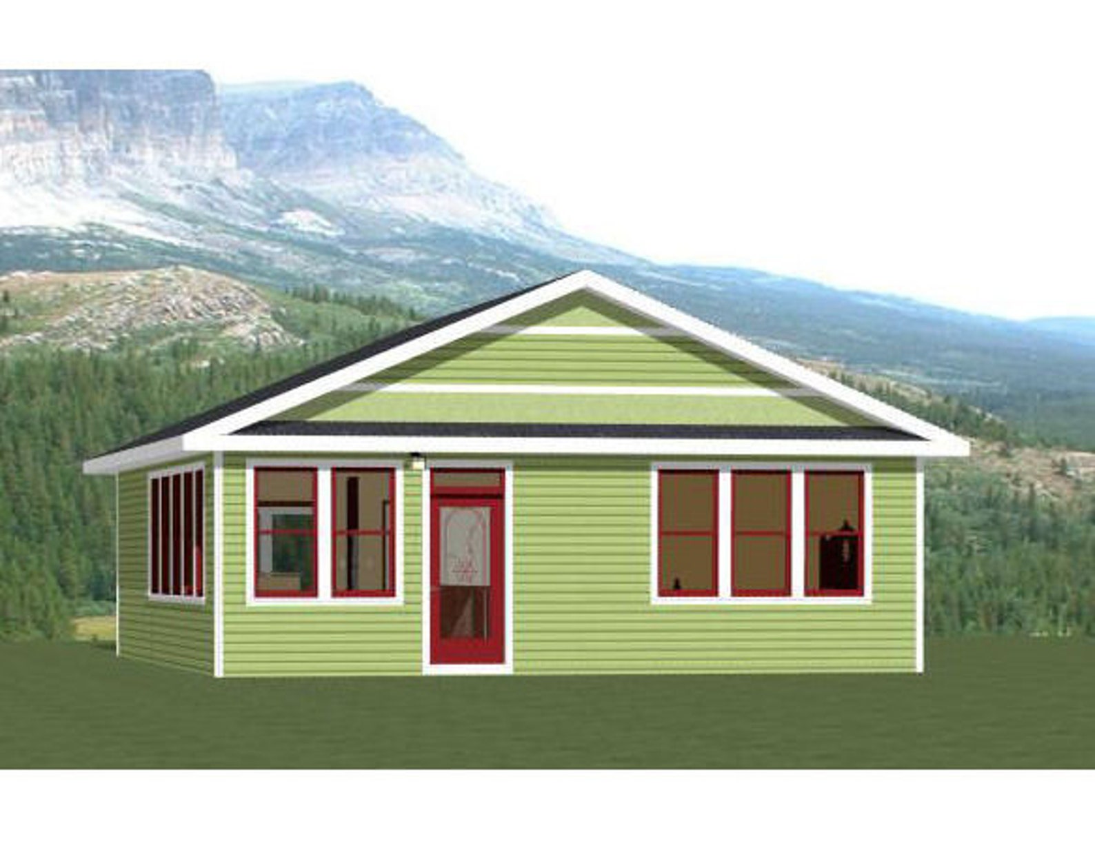 28x32 House -- 2-bedroom 1-bath -- 848 Sq Ft -- PDF Floor Plan ...