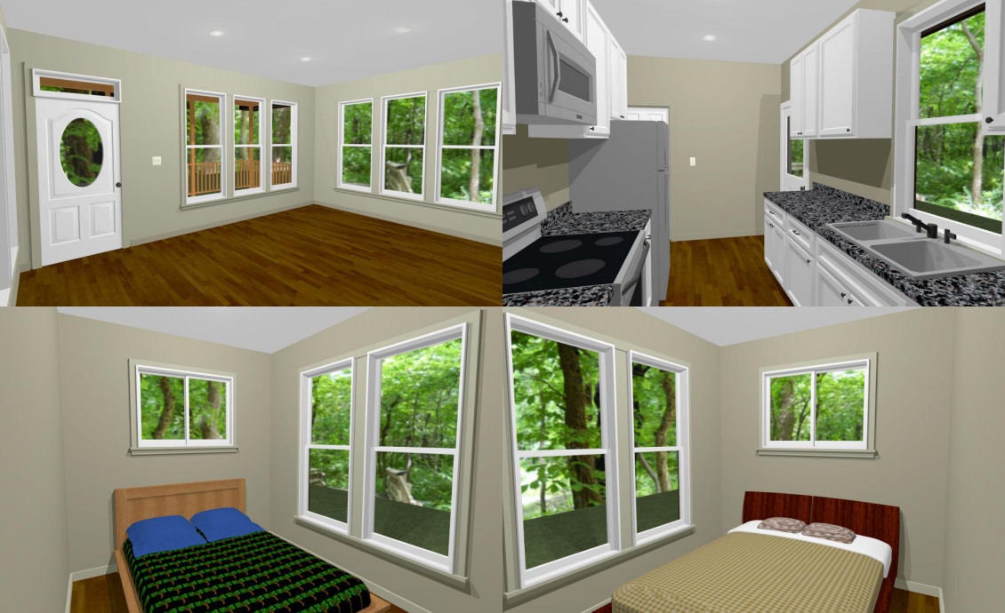 18x40 House -- 2-bedroom 1-bath -- 720 Sq Ft -- PDF Floor Plan ...