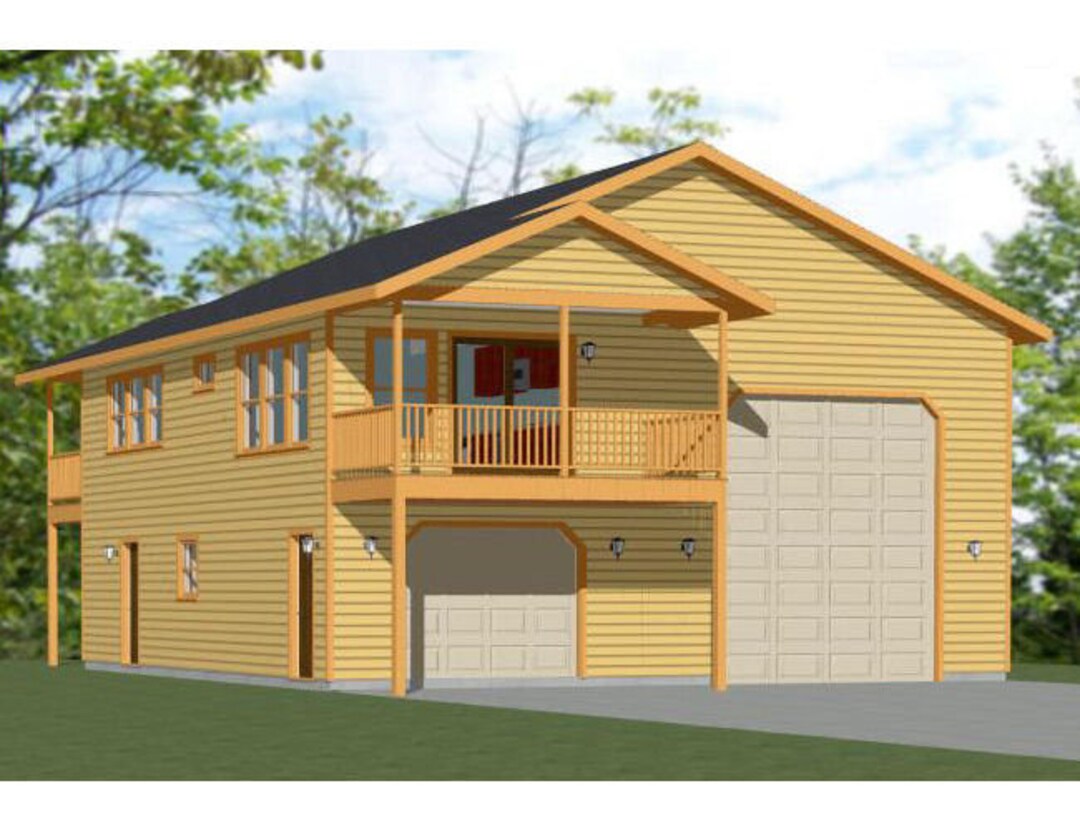 36x40 House -- 1-bedroom 1.5-bath -- 902 Sq Ft -- PDF Floor Plan ...