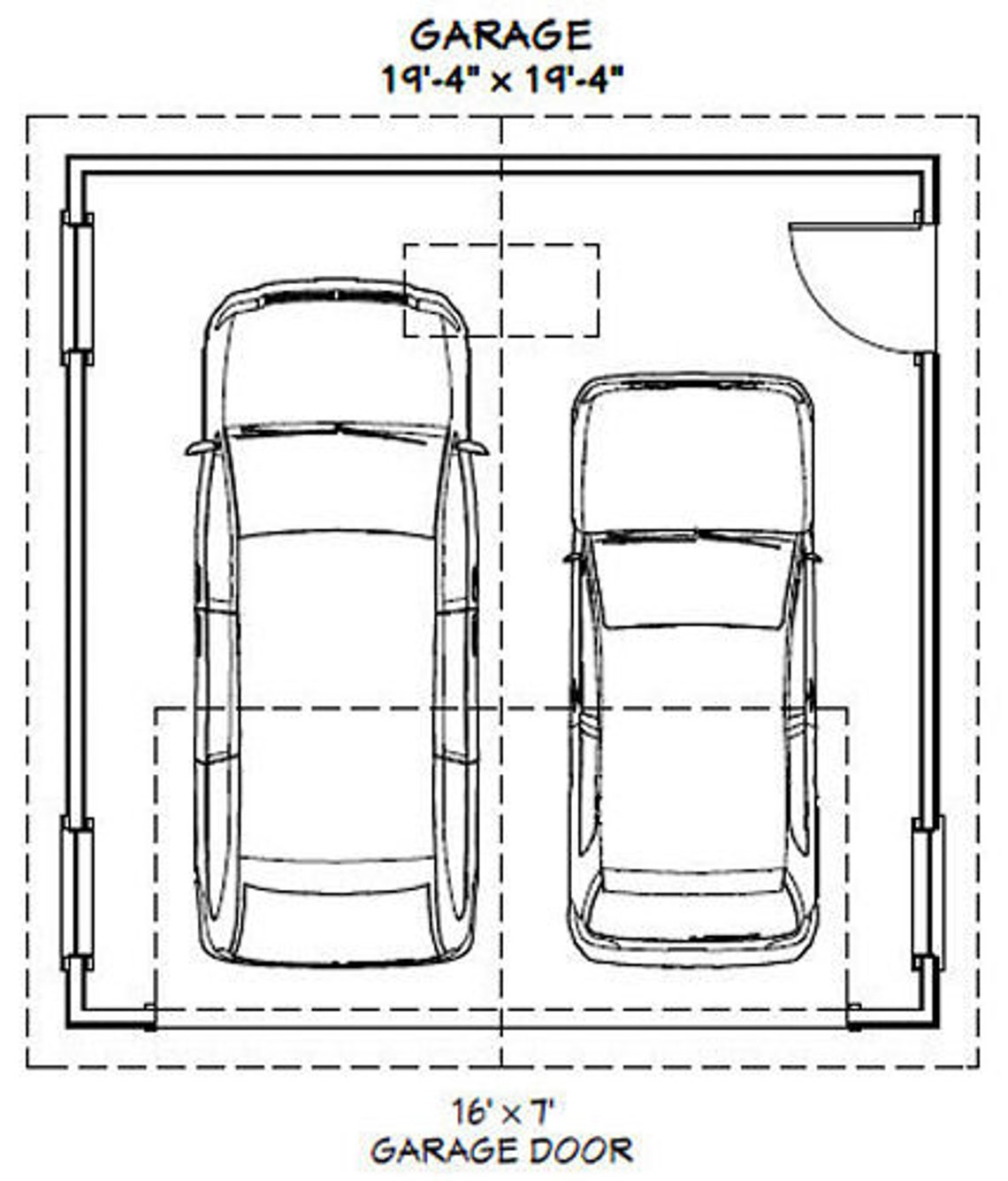 20x20 2-car Garages -- 400 Sq Ft -- 8ft Walls -- PDF Floor Plan ...