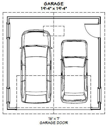 20x20 2-car Garages -- 400 Sq Ft -- 8ft Walls -- PDF Floor Plan ...