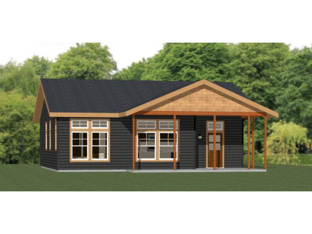 36x32 House -- 2-bedroom 2-bath -- 1,082 Sq Ft -- PDF Floor Plan ...