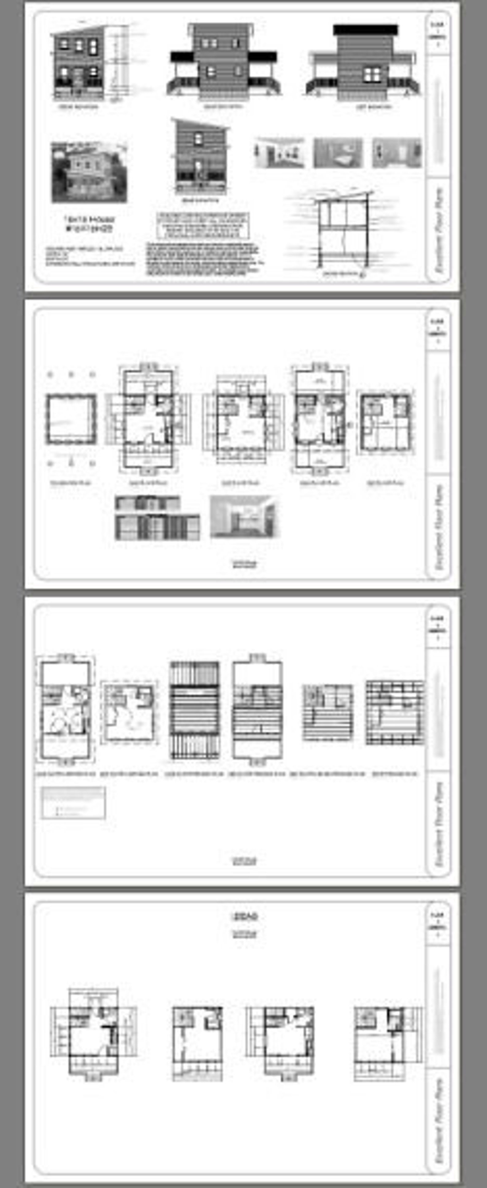 16x16 House -- 1-bedroom 1.5-bath -- 465 Sq Ft -- PDF Floor Plan ...