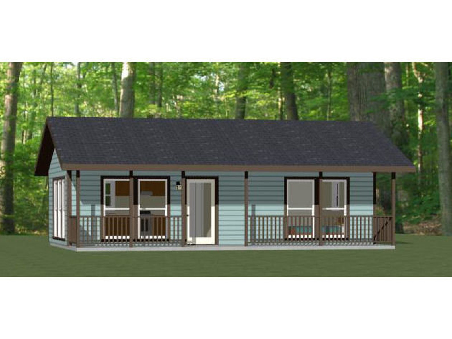 32x16 House -- 1-bedroom 1-bath -- 512 Sq Ft -- PDF Floor Plan ...