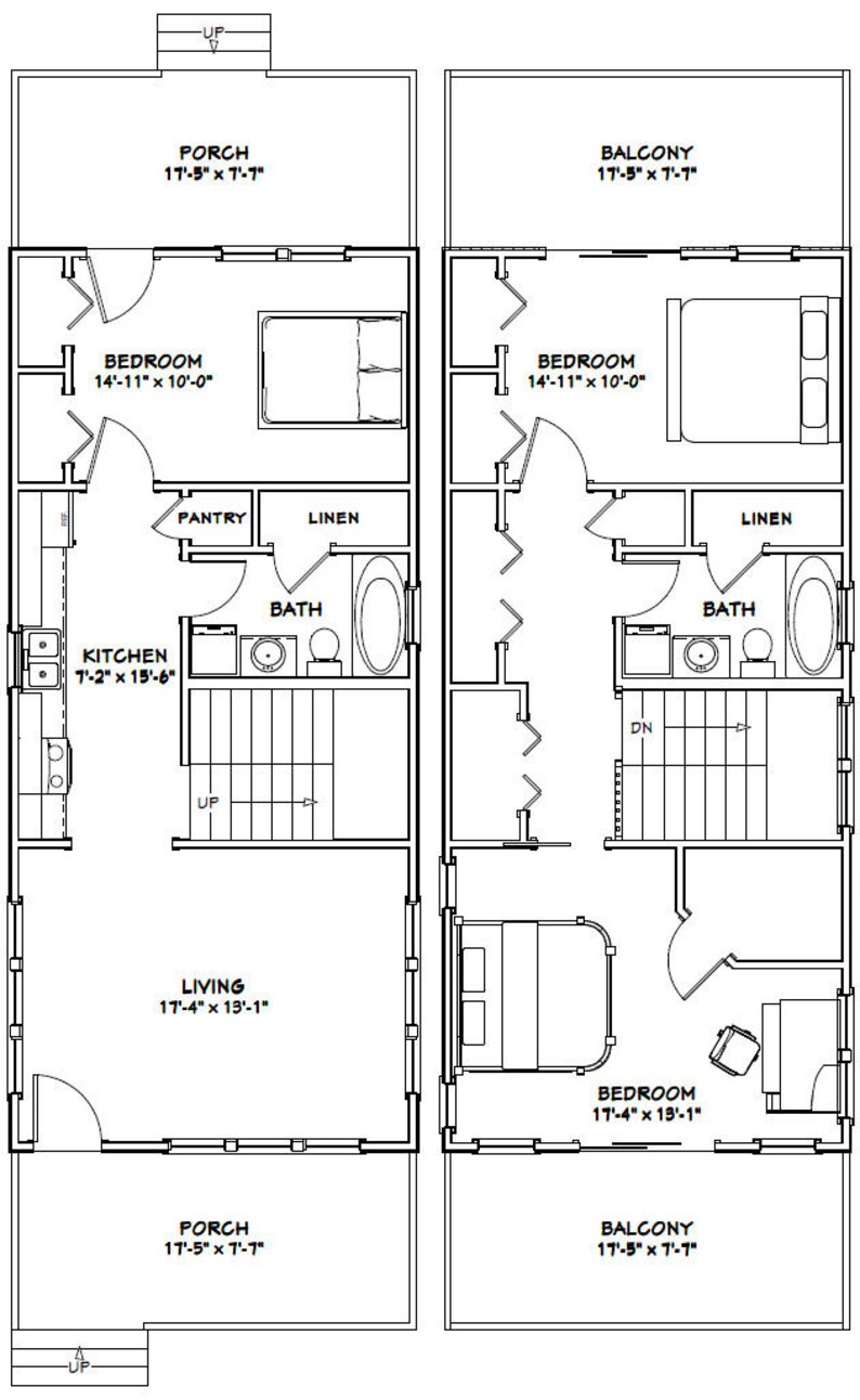 18x40 House -- 3-bedroom 2-bath -- 1,292 Sq Ft -- PDF Floor Plan ...