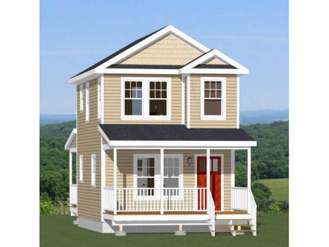 16x20 House -- 1-bedroom 1.5-bath -- 586 Sq Ft -- PDF Floor Plan ...