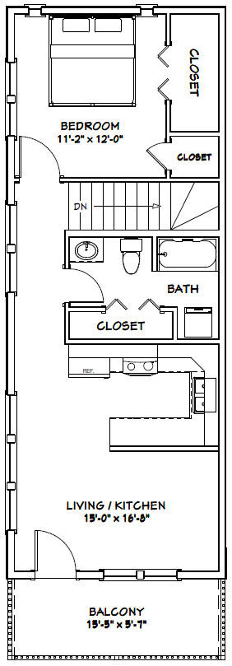 36x42 House 1-bedroom 1.5-bath 961 Sq Ft PDF Floor Plan Instant ...