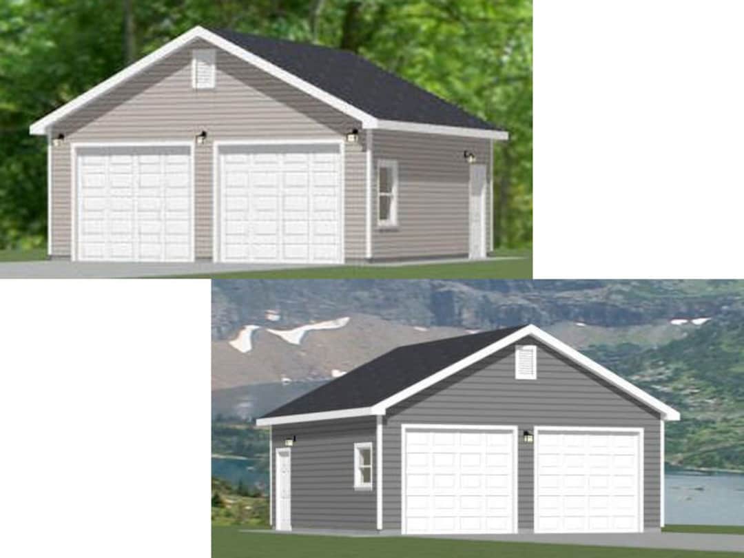 24x24 2-car Garages -- 576 Sq Ft -- 9ft Walls -- PDF Floor Plan ...