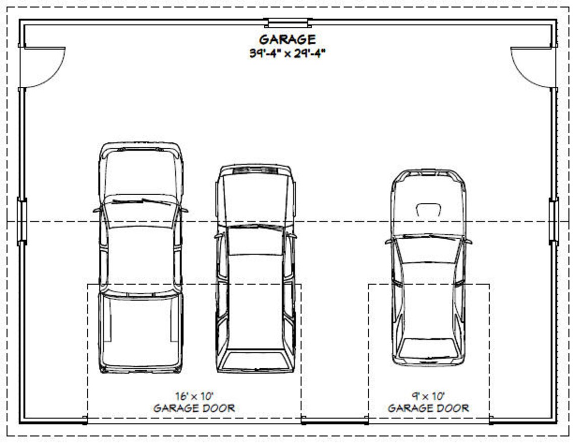 40x30 3-car Garage -- 1,200 Sq Ft -- PDF Floor Plan -- Instant Download ...
