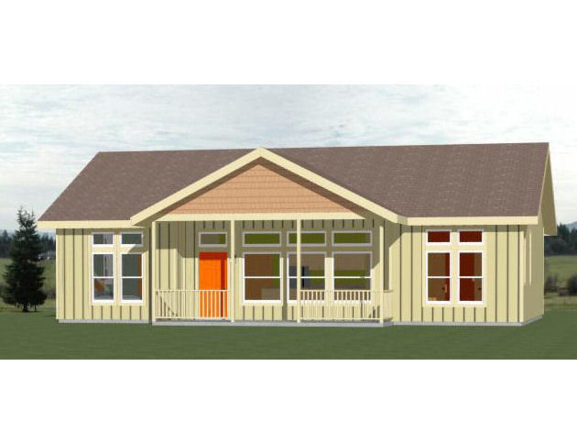46x30 House -- 3-bedroom 2-bath -- 1,338 Sq Ft -- PDF Floor Plan ...