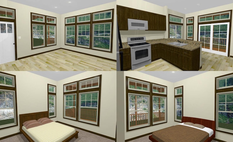 30x32 House 2-Bedroom 2-Bath 960 sq ft PDF Floor Plan | Etsy