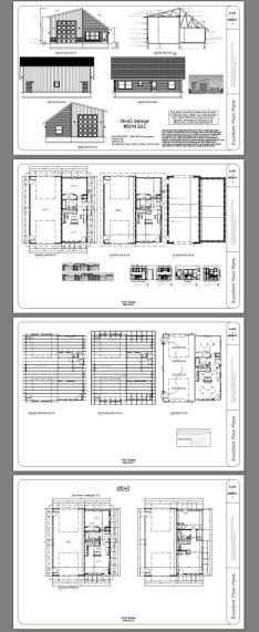36x42 1-RV Garage -- 1 Bedroom, 1 Bath -- 1,480 Sq Ft -- PDF Floor Plan ...