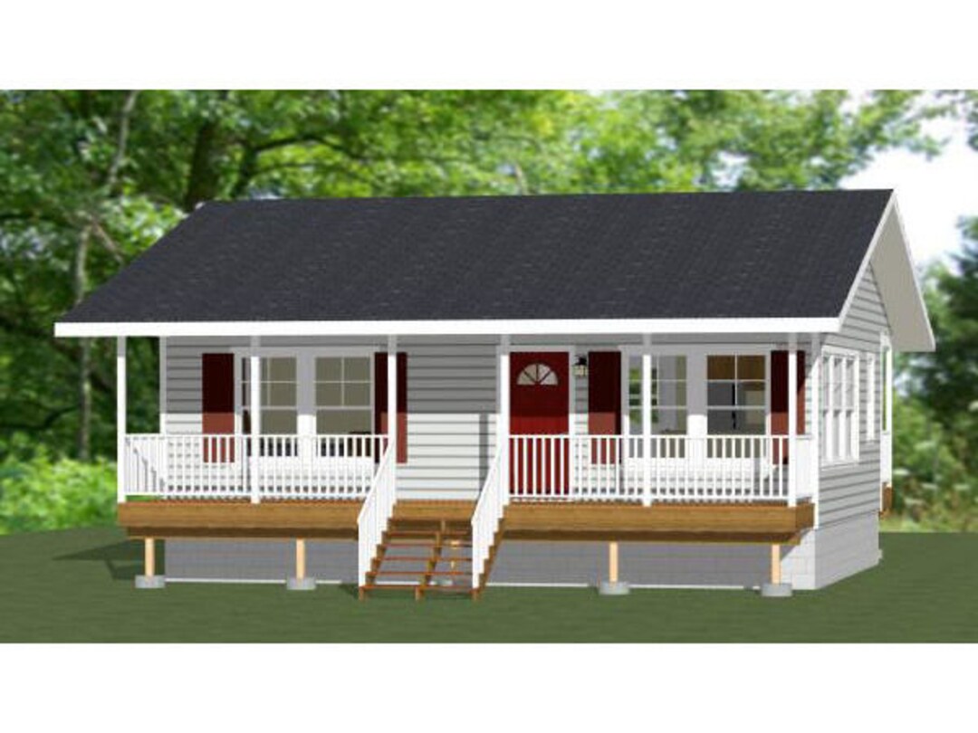 30x24 House -- 1-bedroom 1-bath -- 720 Sq Ft -- PDF Floor Plan ...