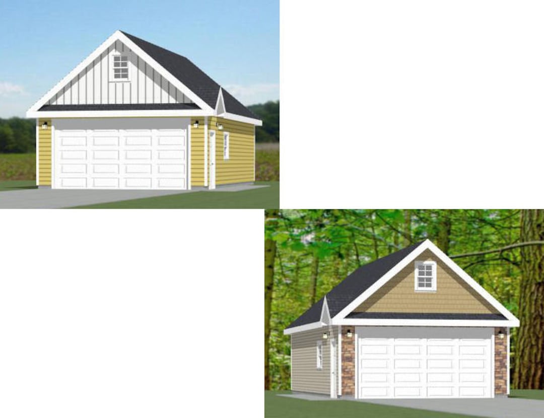 20x36 2-car Garages 1,128 Sq Ft 9ft Walls PDF Floor Plan Instant ...