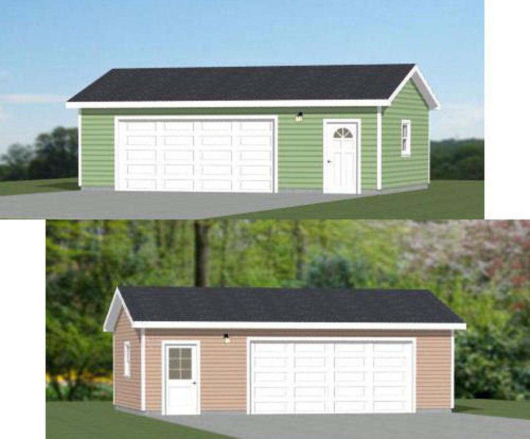 30x20 2-car Garages -- 600 Sq Ft -- 8ft Walls -- PDF Floor Plan ...
