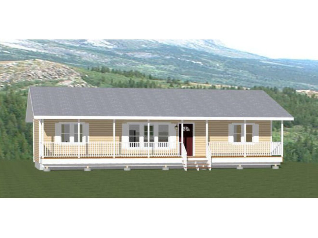 48x16 House -- 2-bedroom 2-bath -- 768 Sq Ft -- PDF Floor Plan ...