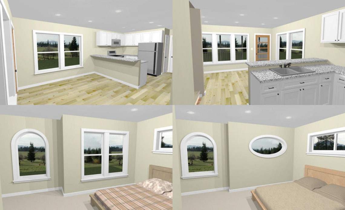 16x24 House -- 2-bedroom 2.5-bath -- 1,075 Sq Ft -- PDF Floor Plan ...