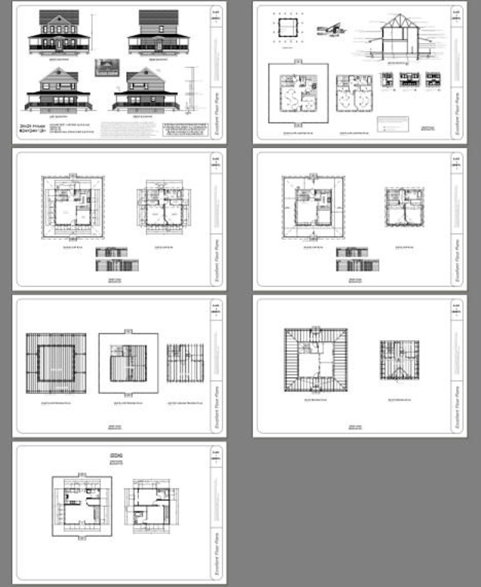 24x24 House -- 2-bedroom 1.5-bath -- 1,059 Sq Ft -- PDF Floor Plan ...