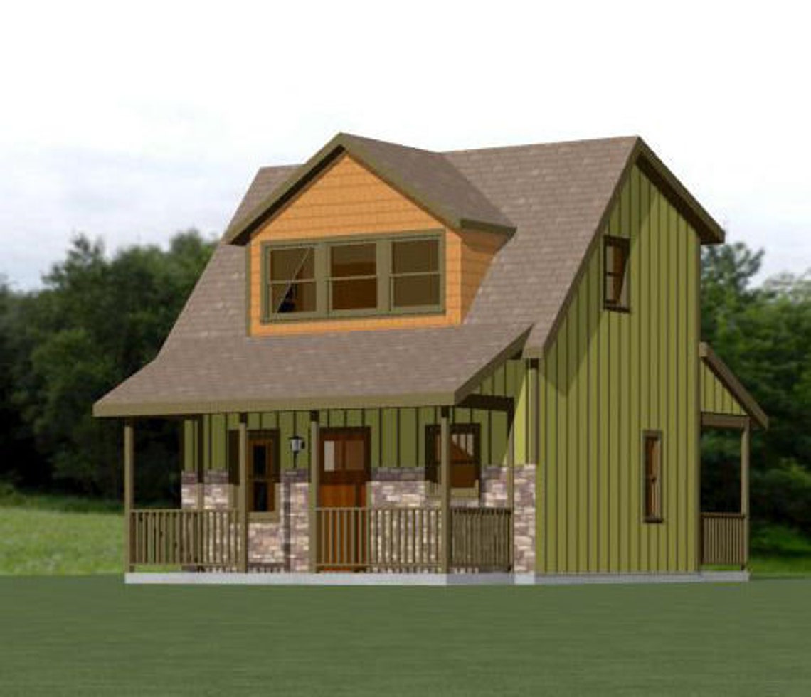 20x16 House 1-bedroom 1.5-bath 565 Sq Ft PDF Floor - Etsy